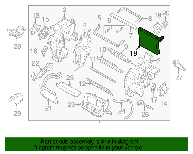 Genuine Evaporator Core for 2013-2017 Hyundai | Part# 97139-A5000 ...