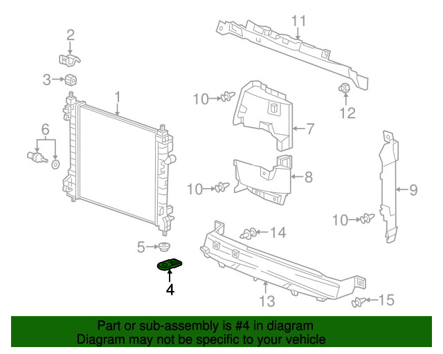 2013-2015 Chevrolet Spark Radiator Lower Bracket 95191691 | Direct ...