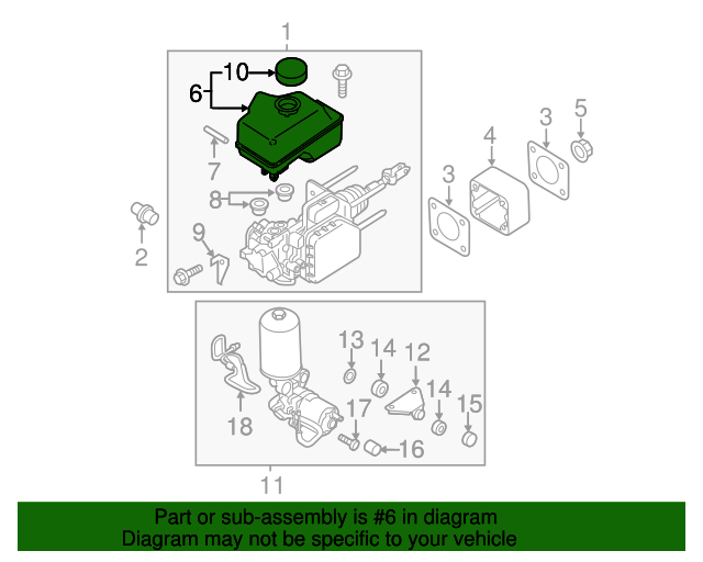 46090-1PA1A - Master Cylinder Reservoir 2012-2021 Nissan | Nissan Parts ...