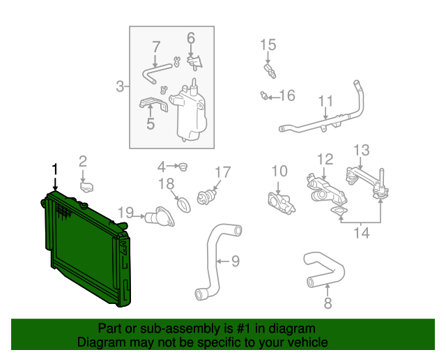 2000-2007 Toyota Radiator Assembly 16410-AZ012 | Camelback Toyota Parts