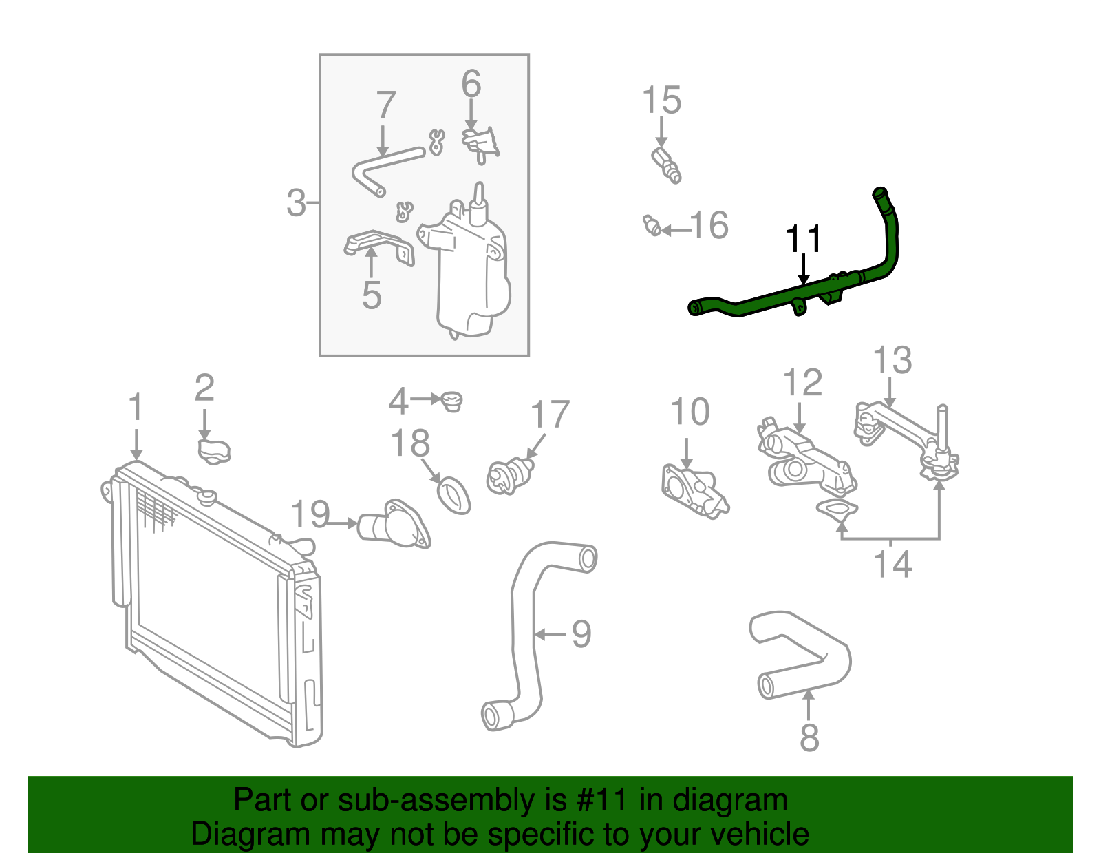 Genuine Toyota By-Pass Pipe part# 16206-50120 for 1998-2006 Toyota ...