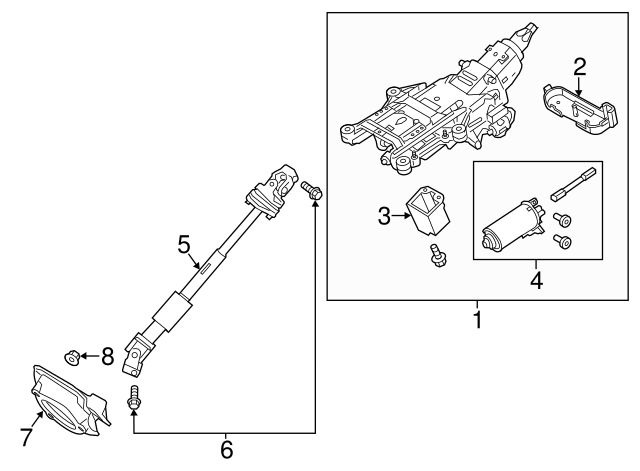 BE9Z-3B676-B - Lower Shaft - 2009-2019 Ford | Ford OEM Parts Outlet