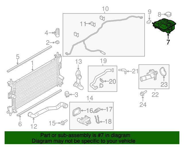 CV6Z-8A080-A - Drive Motor Inverter Coolant Reservoir - 2012-2018 Ford ...
