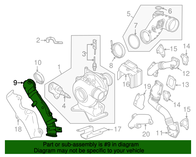 12643610 - Turbocharger Exhaust Outlet Pipe Adapter 2010-2016 GM ...