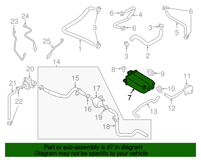 2019-2022 Nissan Vapor Canister 14950-7S00C | OEM Parts Online