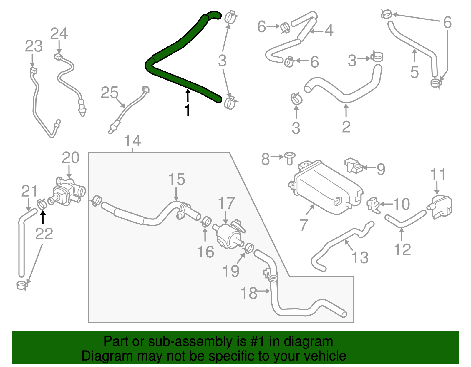 2016-2024 Nissan Vent Hose 11823-EZ30A | Nissan Parts OEM