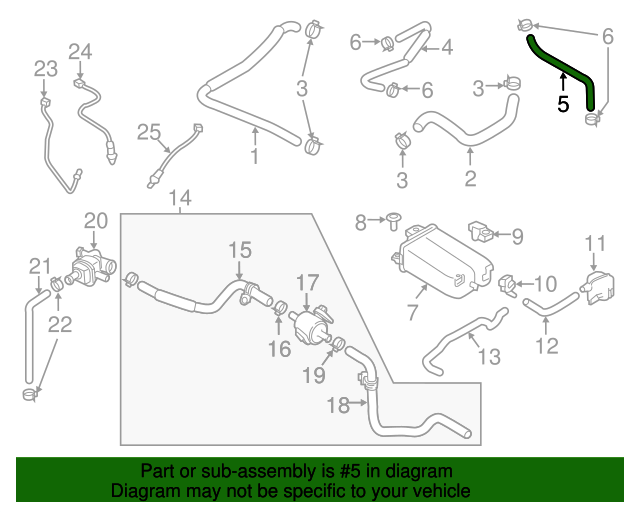 11826-1LA0B - Evaporative Emissions System Lines 2016-2024 Nissan ...