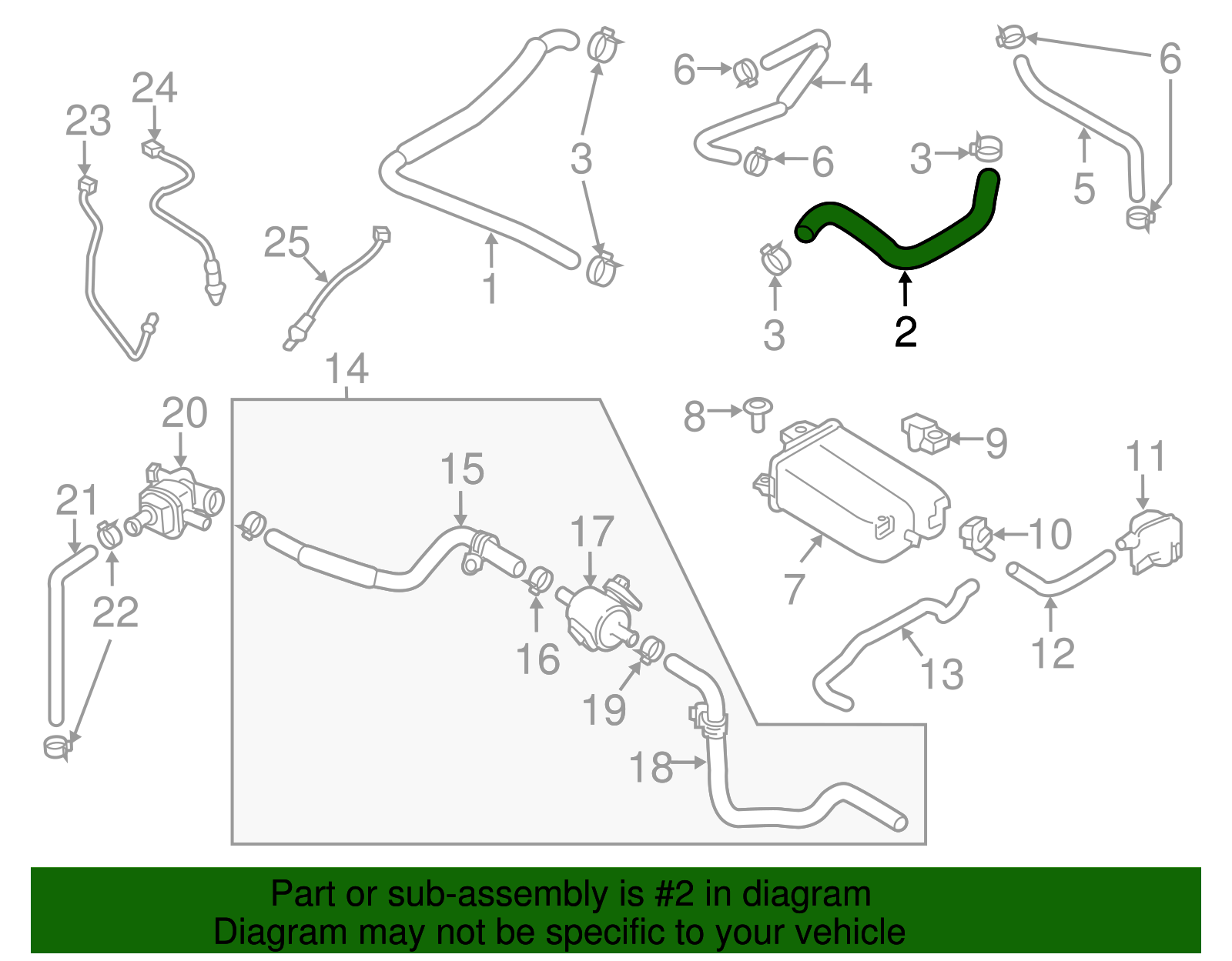 2016-2024 Nissan Vent Hose - Driver's Side (LH) 11826-1LA0D ...
