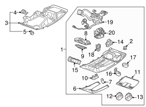 2010-2016 Cadillac SRX Roof Console Backing Plate 20907461 | GM Parts ...