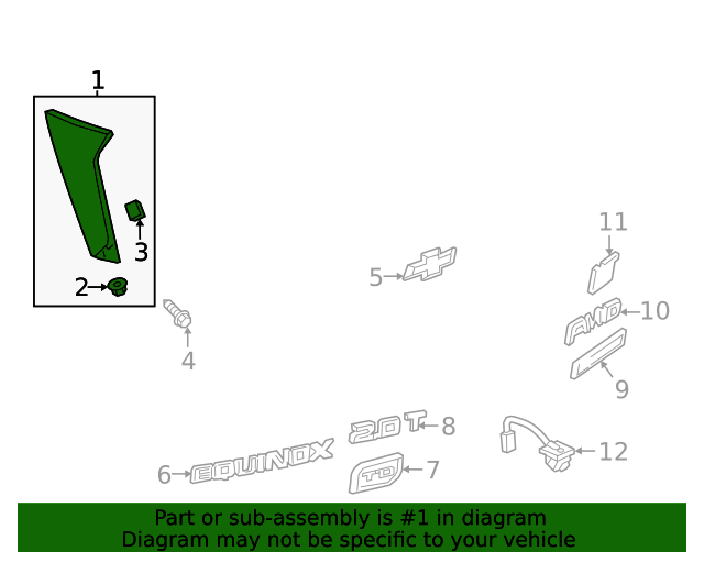 2018-2023 Chevrolet Equinox Applique 84406195 | Auto Parts Express