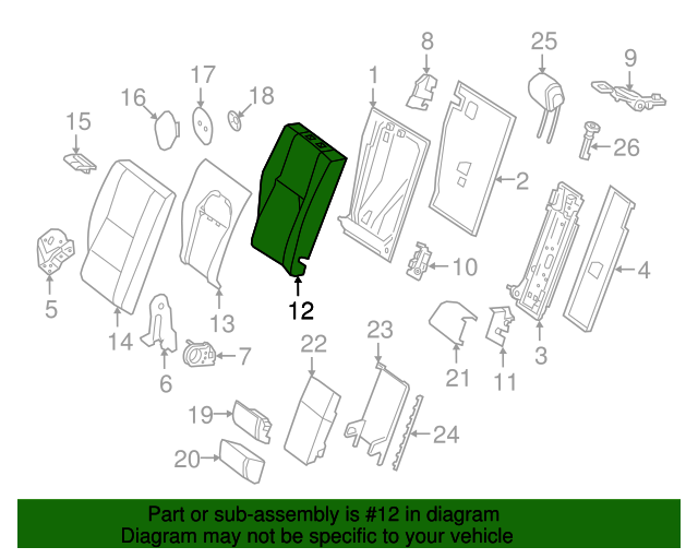 2016-2024 Mercedes-Benz GLC300 Padding, Rear Seat Backrest 253-920-21 ...