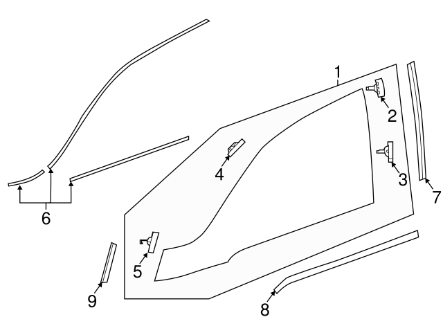 73820-THR-A01 - Seal R Rear Quarter Windshield - 2018-2020 Honda ...