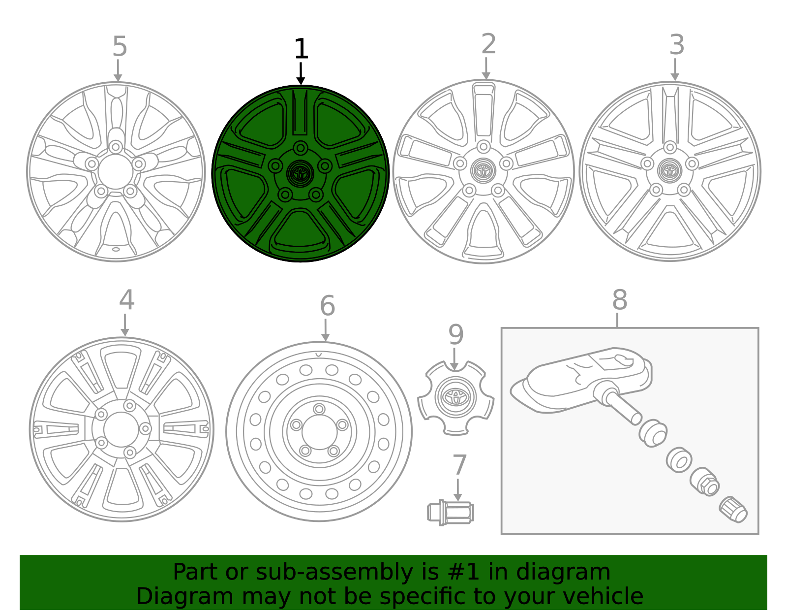 2020-2021 Toyota Sequoia Wheel TRD Pro Alloy 18 Inch PT960-34190-F2 ...
