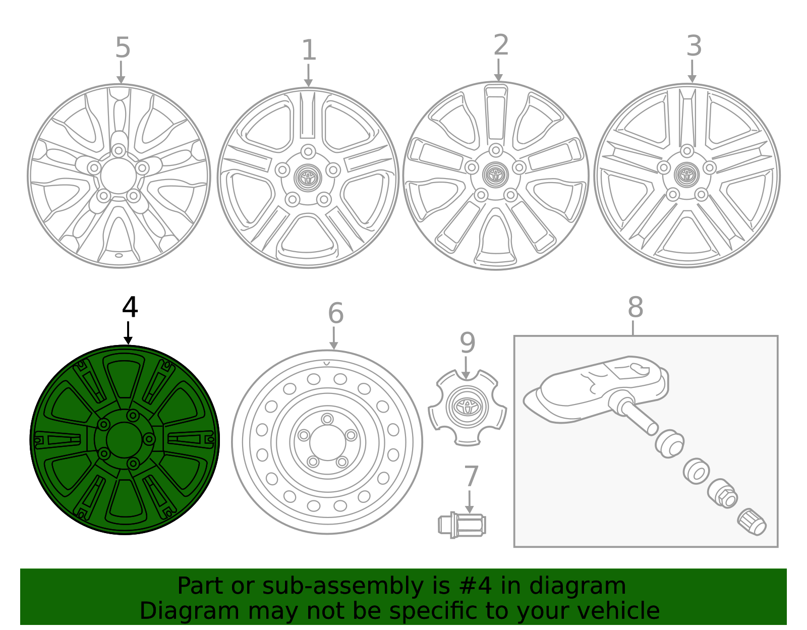 Genuine Toyota Wheel Alloy 20 Inch part# 42611-0C271 for 2018-2022 ...