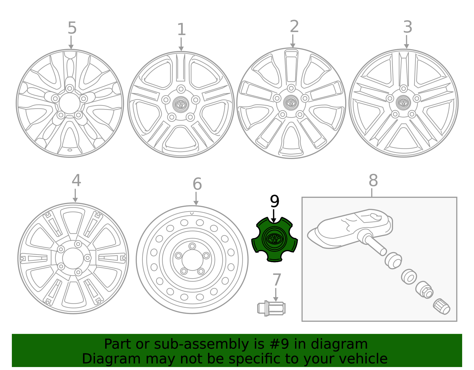 2018-2022 Toyota Sequoia Center Cap 4260B-0C100 | Toyota Parts Center