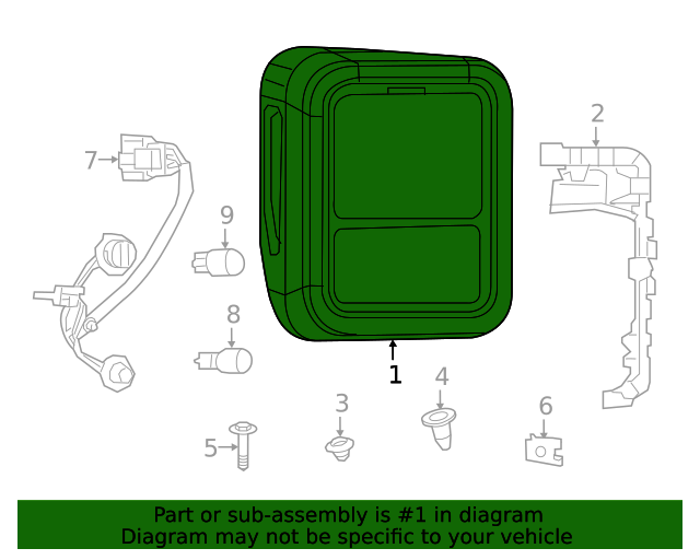 2020-2021 Jeep Gladiator Combo Lamp Assembly - Passenger Side (RH ...