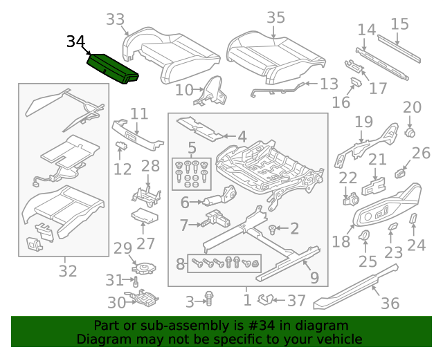 2017-2024 Audi Seat Cushion Pad 8W0-881-439 | AutoNation Parts