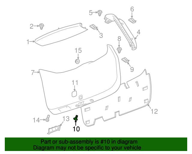 2016-2022 GM Jet Black Headliner Trim Panel Retainer 13475541 ...