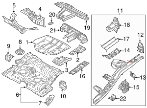 2011-2017 Volkswagen Touareg Muffler & Pipe Rear Bracket 7P6-253-144 ...