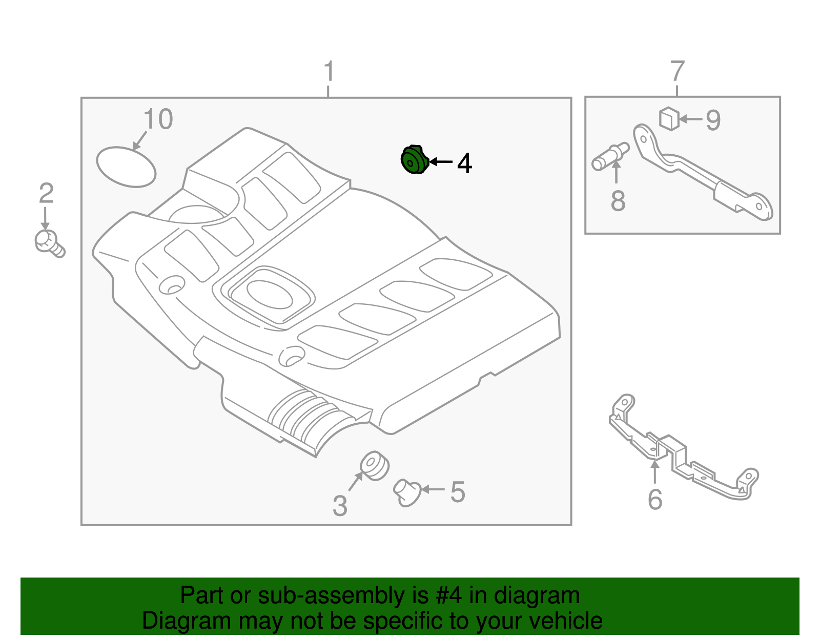 2009-2024 Nissan Engine Cover Grommet 16557-1AA1A | Nissan Parts Central