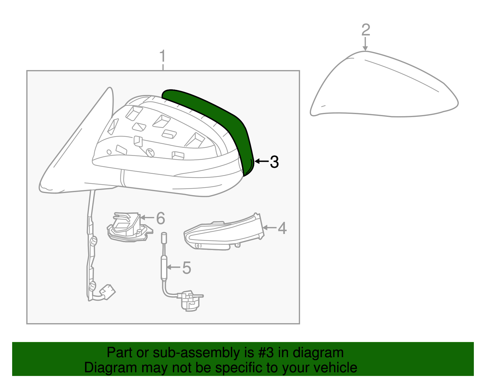 2014-2019 Toyota Highlander Mirror Glass 87961-0E140 | Toyota Parts Center