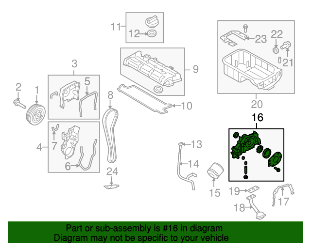 21310-23003 - Oil Pump 2009-2011 Kia | Kia.Parts Store