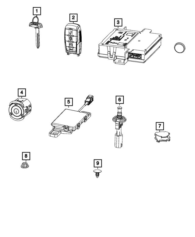2025 Ram 1500 Integrated Key Fob Transmitter 68523822AA | Mopar eStore