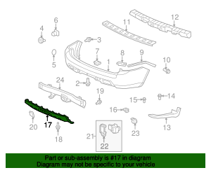 71502-SZA-A10ZA - Garnish, Rear Bumper Face Skid *NH533* (Bumper Dark ...