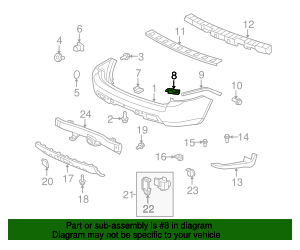 71505-SZA-A00 - Bracket, R Rear Bumper Side 2009-2015 Honda Pilot ...