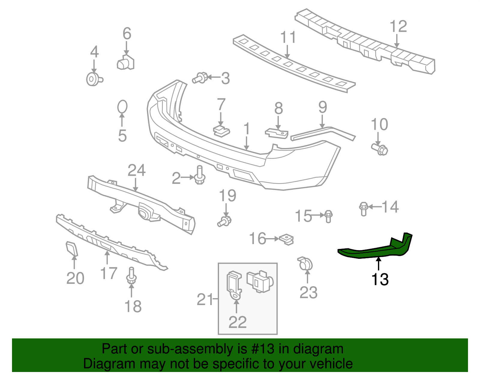 71506-SZA-A50 - 2012-2015 Honda Pilot - Spoiler R Rear Bumper Air ...