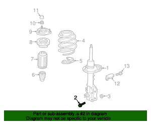 2013-2020 Mazda Strut Lower Bolt 9YA0-21-604 | TascaParts.com