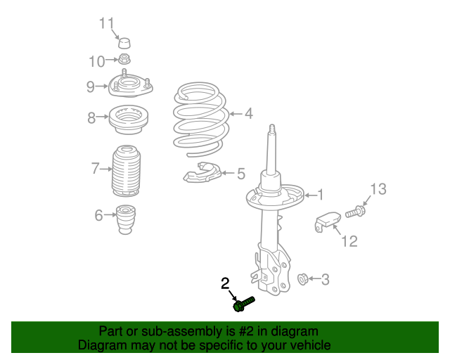 2013-2023 Mazda Strut Lower Bolt 9YA0-21-604 | RealMazdaParts.com