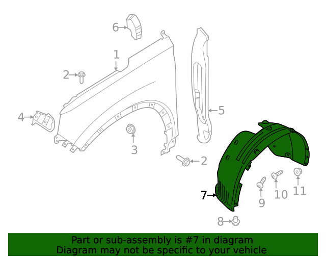 2019-2020 Hyundai Santa Fe Fender Liner 86812-S2000 | QuirkParts