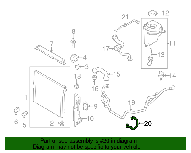 17127576368 - 2008-2019 BMW Engine Coolant Hose (17-12-7-576-368) | BMW ...