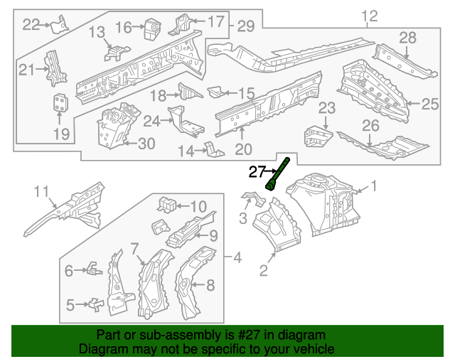 2016-2023 GM Driver Side Front End Sheet Metal Diagonal Brace ...