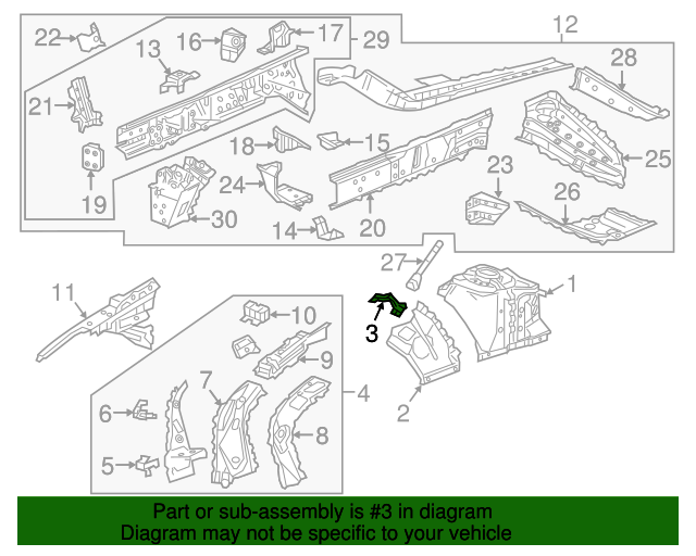 2016-2024 GM Front Driver Side Wheelhouse Panel Bracket 23178128 GM ...