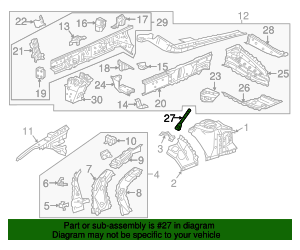 2016-2024 GM Passenger Side Front End Sheet Metal Diagonal Brace ...