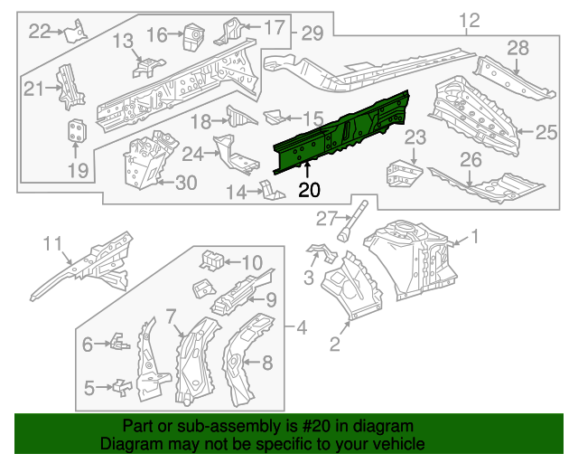 2016-2018 Chevrolet Malibu Rail 84190093 | QuirkParts
