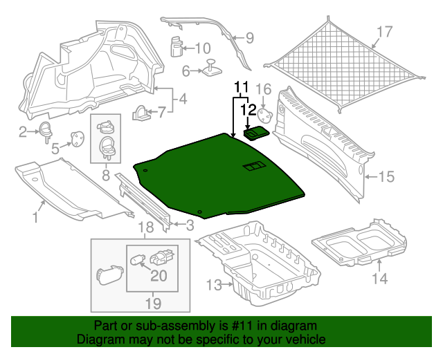 205-680-06-05-9F08 - Spare Tire Panel 2015-2021 Mercedes-Benz ...