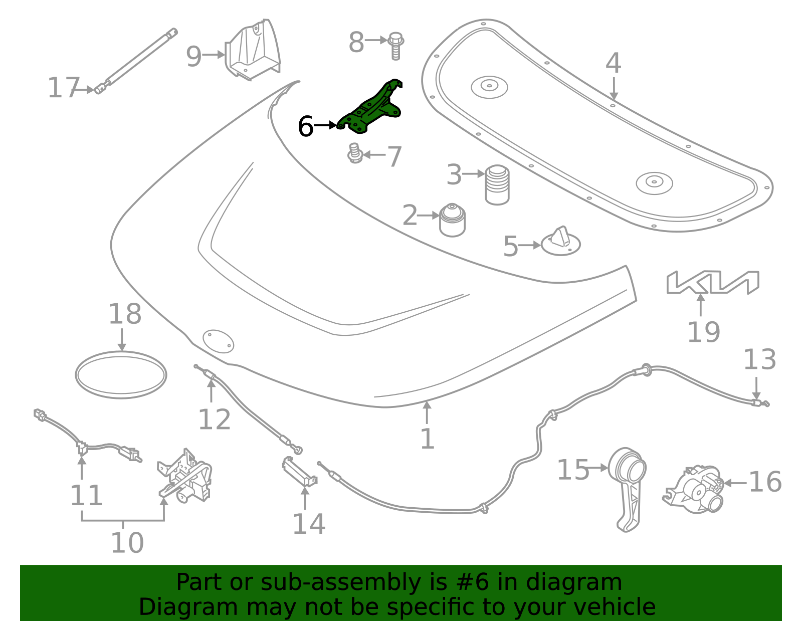 66910-K0000 - Hood Hinge 2020-2025 Kia Soul | Kia.Parts Store