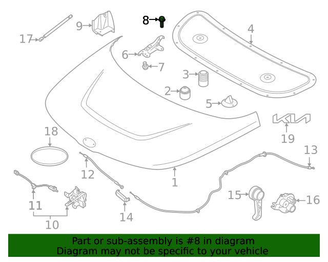 11408-08181 - Hinge Mount Bolt 2022-2024 Kia | Kia.Parts Store