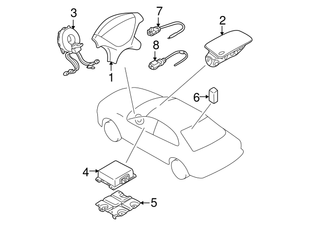 2001-2002 Mitsubishi Clock Spring MR301706 | Mitsubishi Parts Warehouse