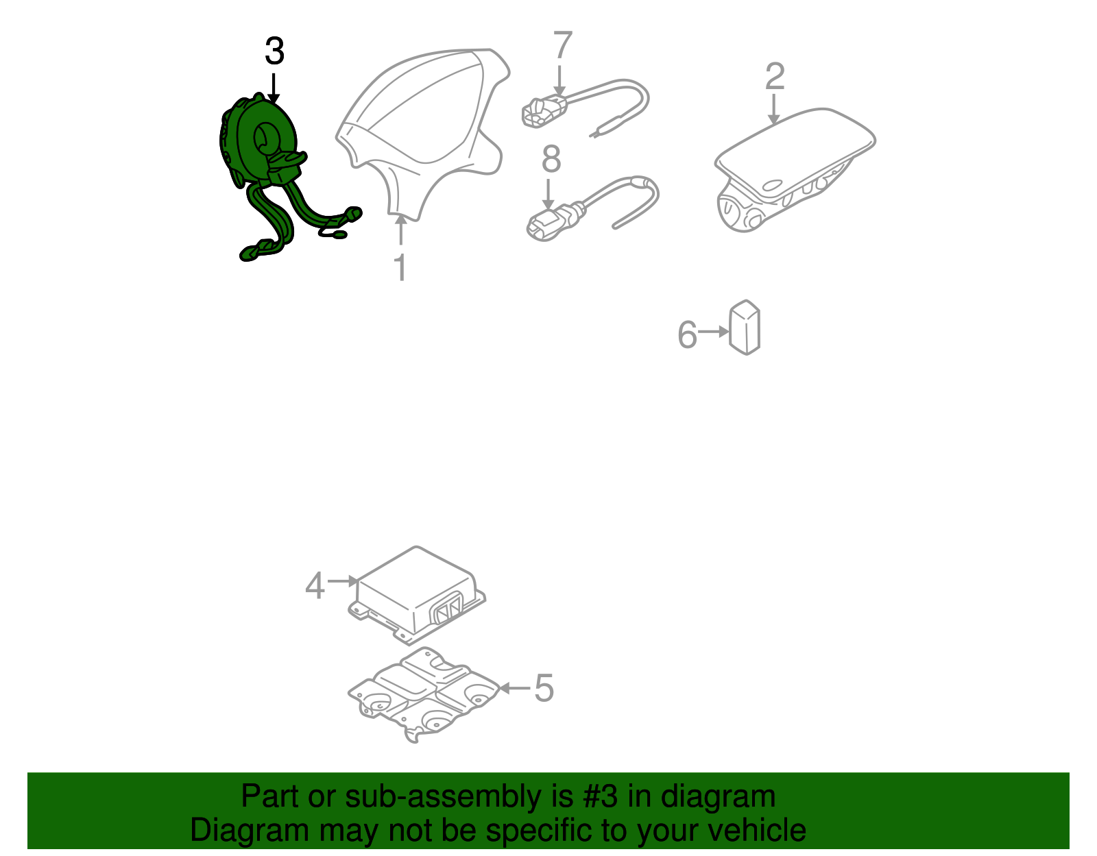 2001-2002 Mitsubishi Clock Spring MR301706 | Mitsubishi Parts World