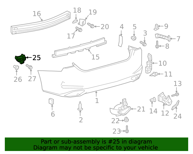 52562-06180 - Bumper Guide 2019-2024 Lexus ES350 | AutoNationParts.com