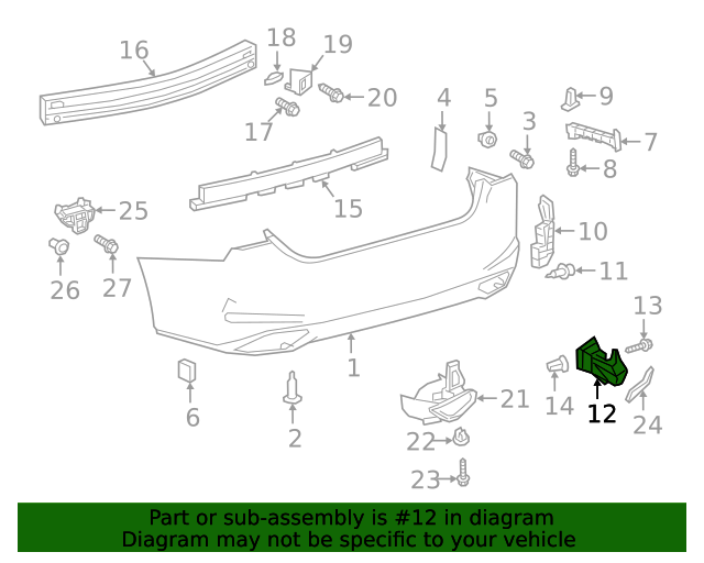 52568-06020 - Bumper Guide 2019-2023 Lexus ES350 | AutoNationParts.com