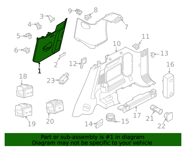 2023 Land Rover Rear Pillar Trim LR175271 | OEM Parts Online