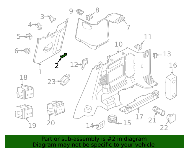2017-2023 Land Rover Body B-Pillar Trim Panel Cap LR090726 | OEM Parts ...