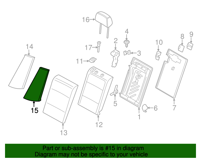 52207272998 - 2011-2017 BMW X3 Bolster Cover (52-20-7-272-998) | BMW of ...