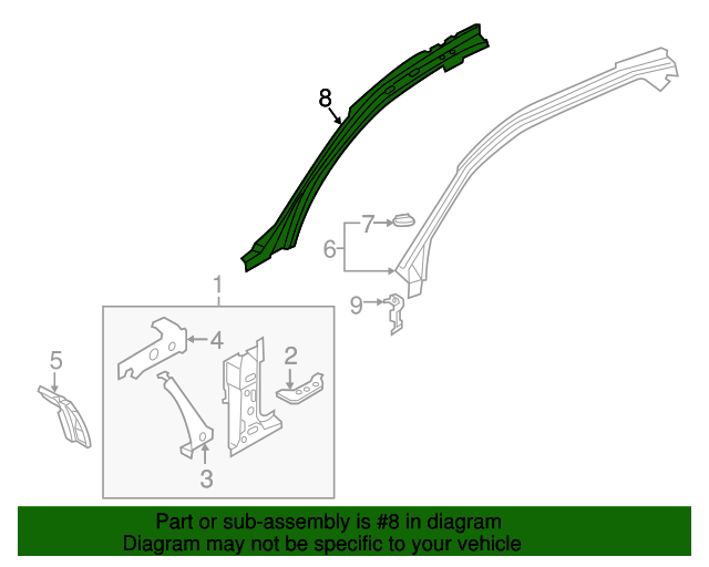4G8-810-180 - Windshield Pillar Reinforced 2012-2018 Audi | Audi OEM Parts