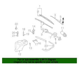 1998-2020 Audi Wiper Arm Nut N-900-744-04 | Audi USA Parts